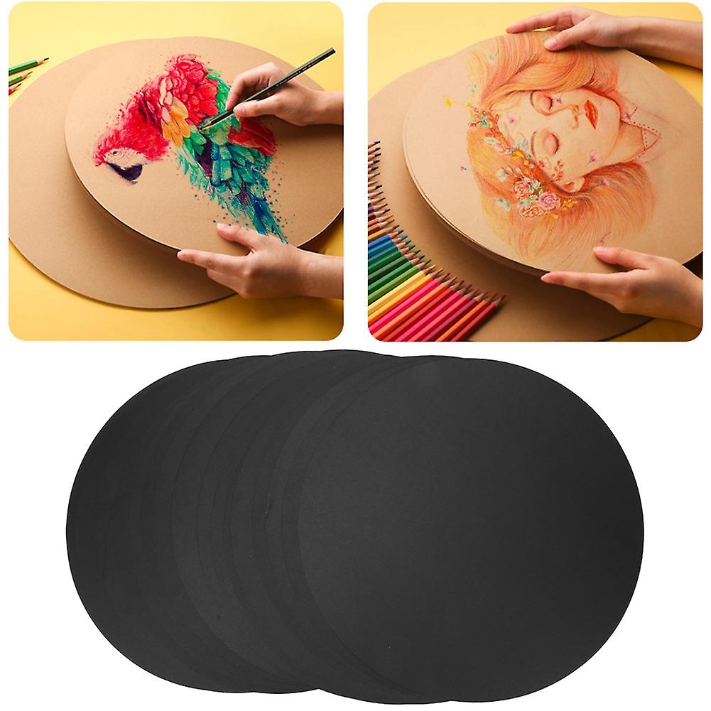 Blank Round Black Paper Cards for DIY Craft and Sketching - 20 Pcs ...
