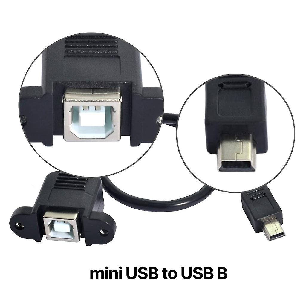 Mini USB 5Pin Male to USB B Female Cable with Screws for Printers 30 ...