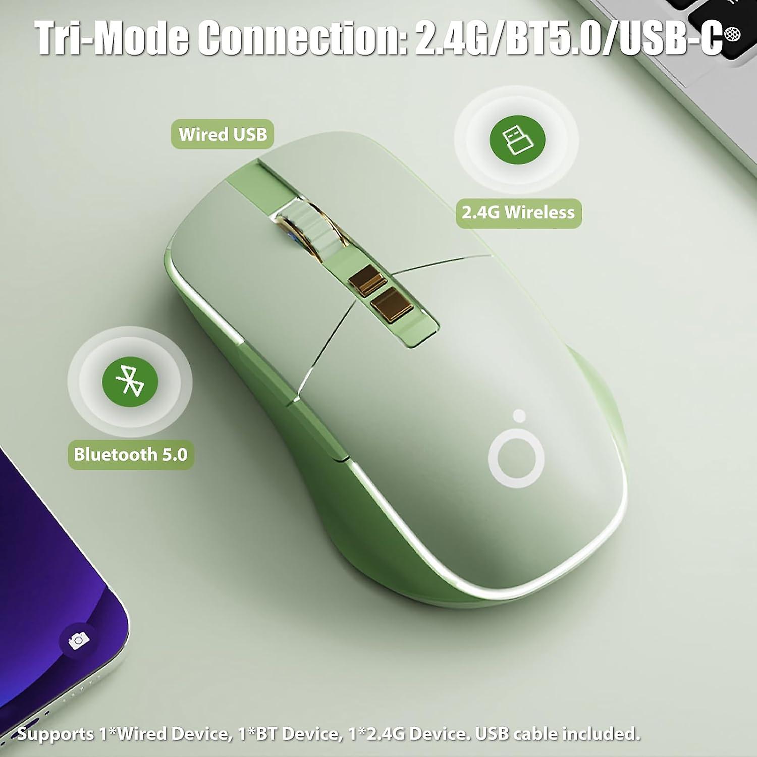 Wireless Gaming Mouse Tri-Mode 2.4Ghz/Bluetooth 5.0/Wired USB-C with ...