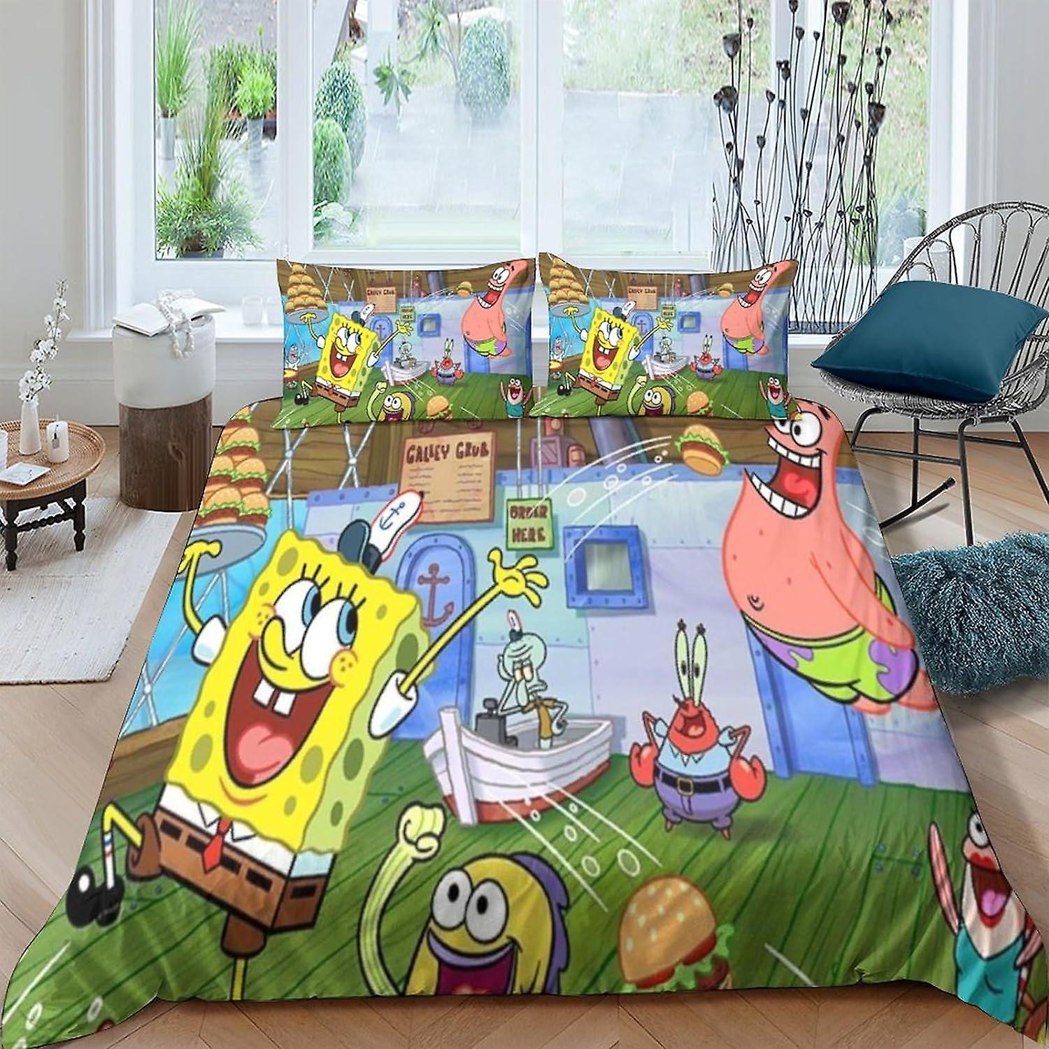 HOUKIG Spongebob for Boys Girls Duvet Cover Quilt Cover 3D Print Anime ...