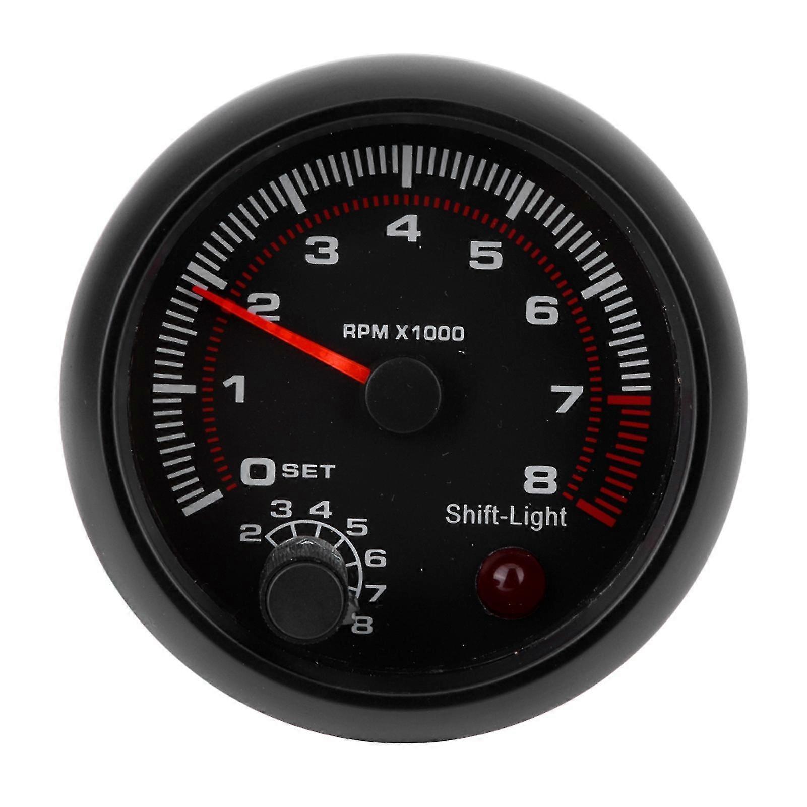 Black Racing Car Tachometer 3.75in Universal Gauge Meter 0-8000 RPM 12V ...