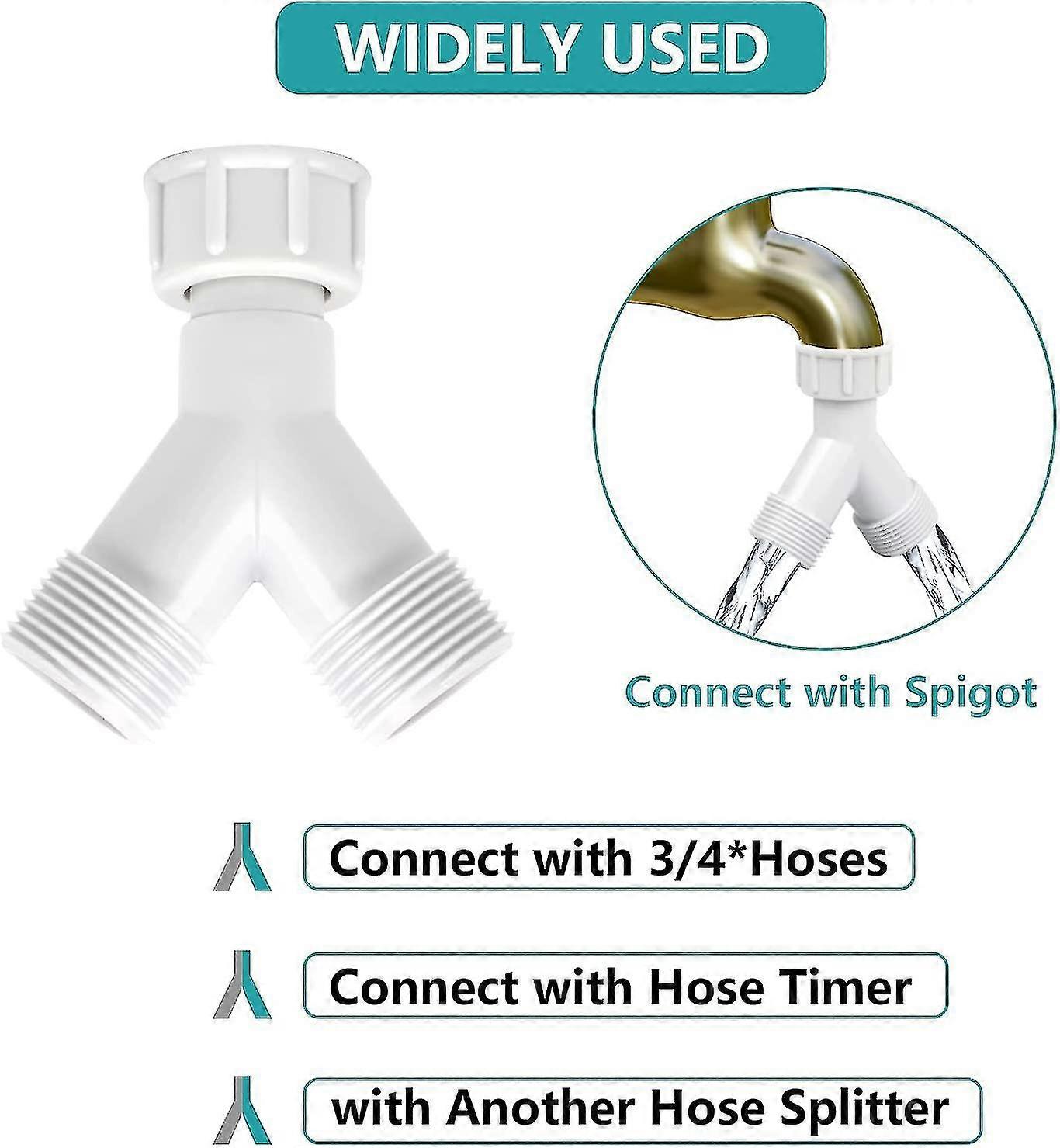 Washing Machine Y Piece, Plastic 3/4 Hose Connector, Appliance Inlet ...