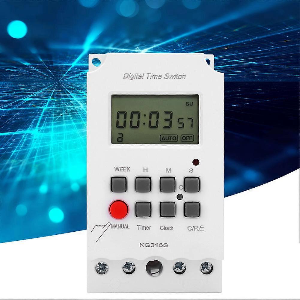 Digital Time Switch LCD MicroComputer Timer Second Control Timing 32 Groups On Off 220V KG316S ...