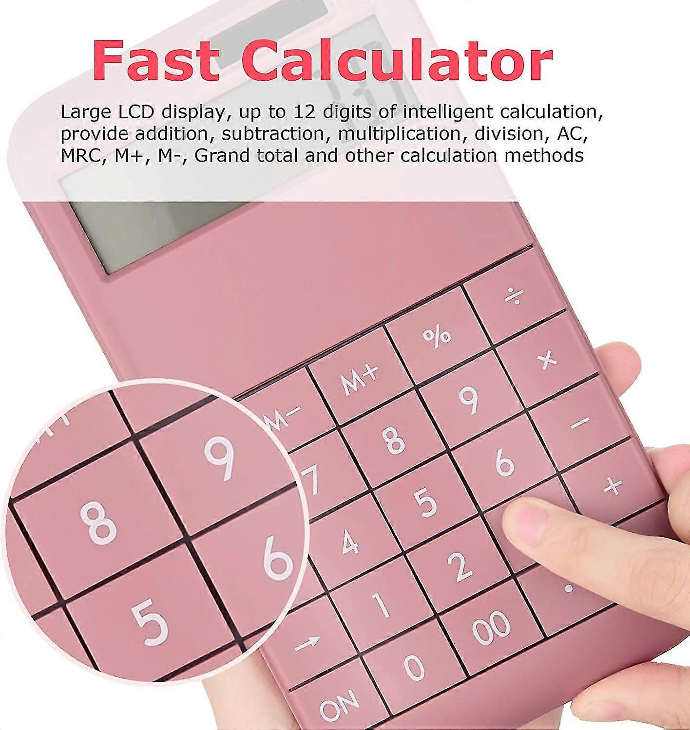 Basic Standard Calculator 12 Digit Desktop Calculator With Large Lcd ...