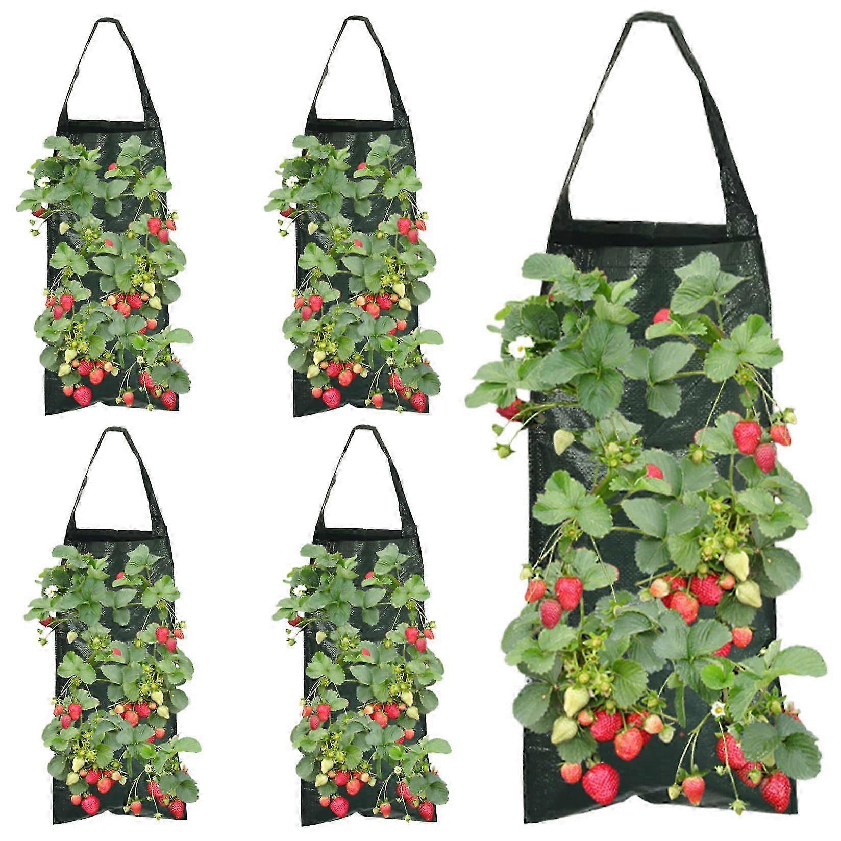 5pcs Hanging Planter Grow Bag, Garden Hanging Planting Bag, Strawberry ...