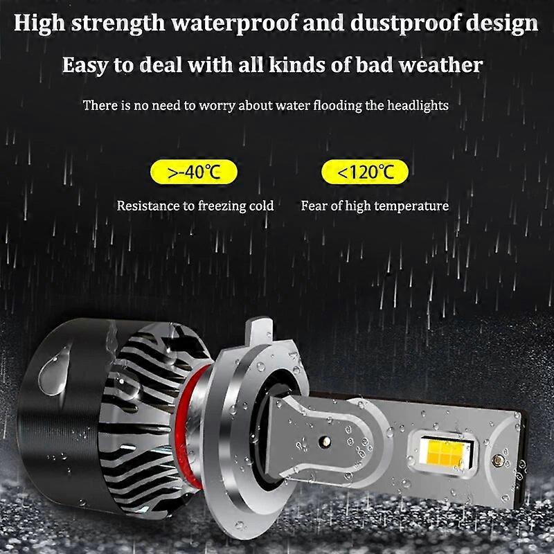 2x 100W Yellow White Dual Color Car LED Headlight 3000K+4300K+6000K H4 H8 H11 HB3 9006 H7 LED ...