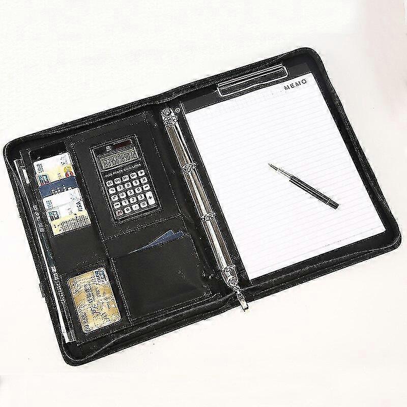 Portable A4 Binder Folder Leather Manager Padfolio Office Document ...