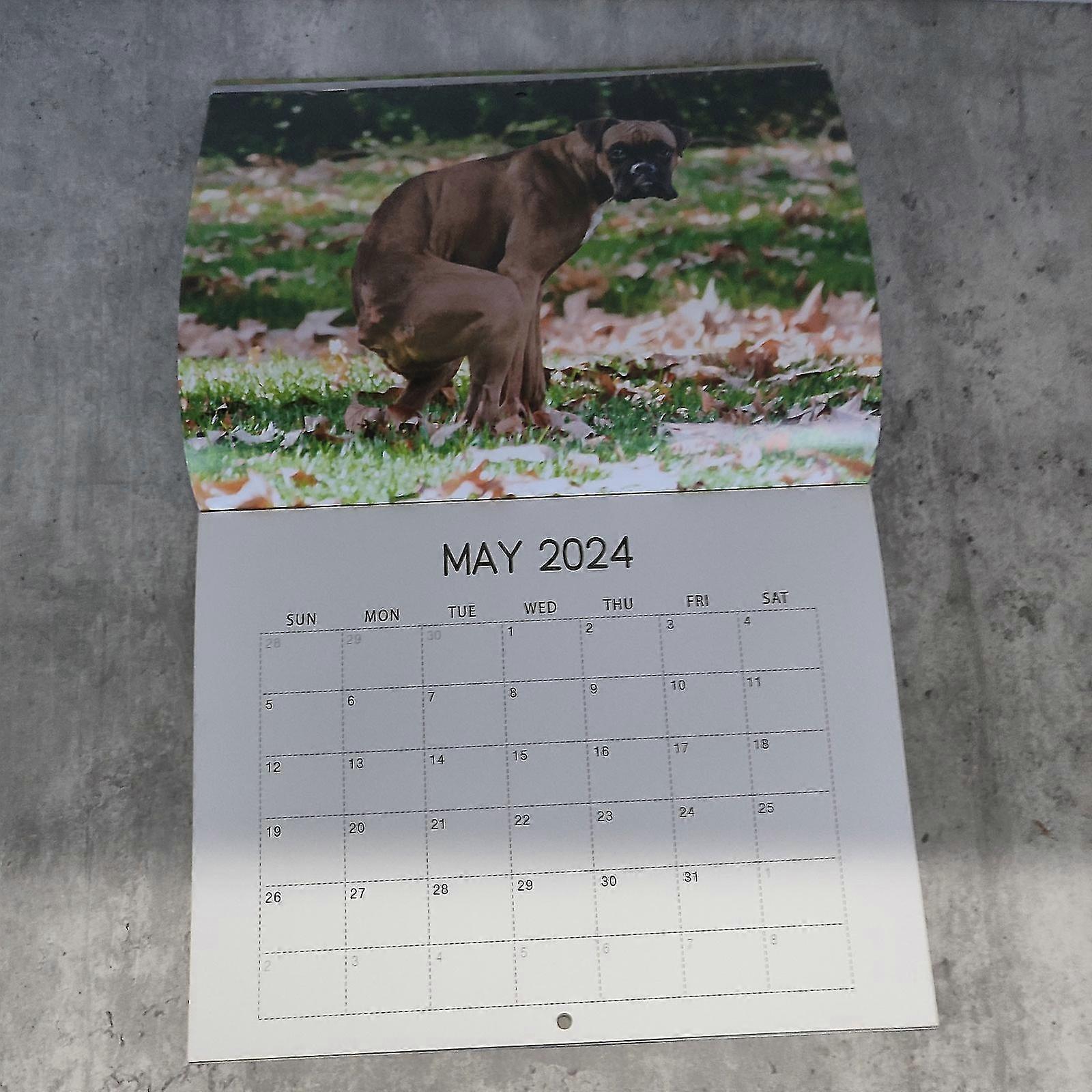 2024 Pooping Dogs Calendar, Dog Pooping In Beautiful Places Calendar ...