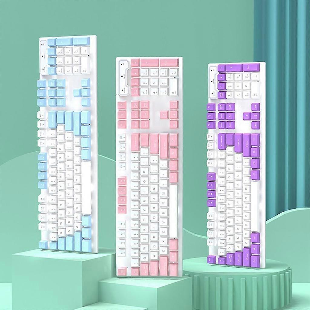 Wired Mechanical Gaming Keyboard 104 Keys Tea Switches Anti-Ghosting ...