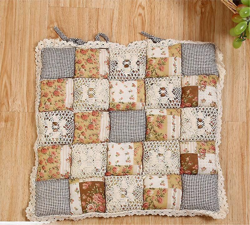 Stol Sædepuder Blomstrede Stolepuder Firkantede Komfortable Bløde Sædehynder Blonder Trim ...