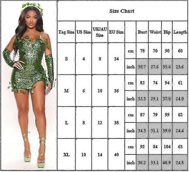 Halloween Villain Poison Ivy Cosplay Costume Fancy Dress For Women Carnival Party Sequin Dress ...