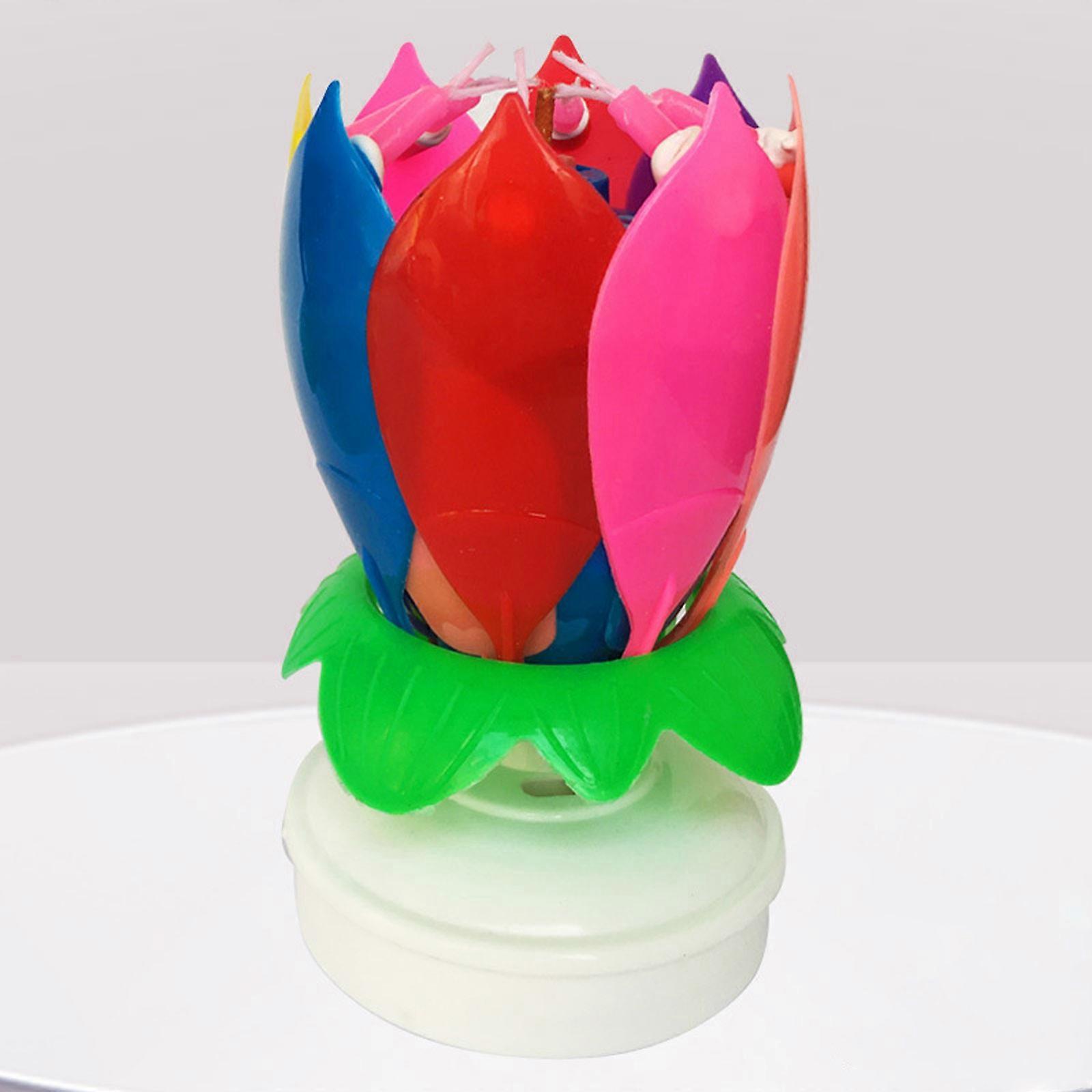 Musical Birthday Candle Magic Lotus Flower Candles Blossom Rotating ...