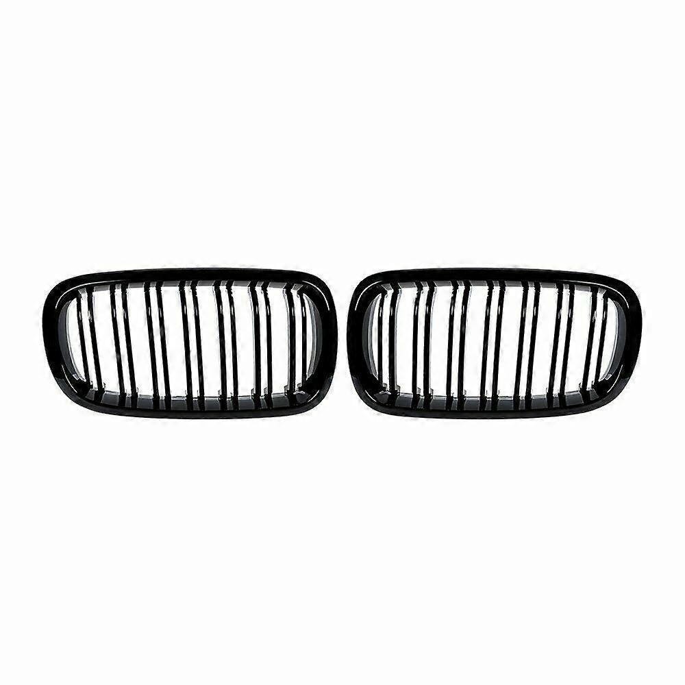 Pair Car Grille Grill Front Kidney Glossy 2 Line Double Slat For BMW X5 ...