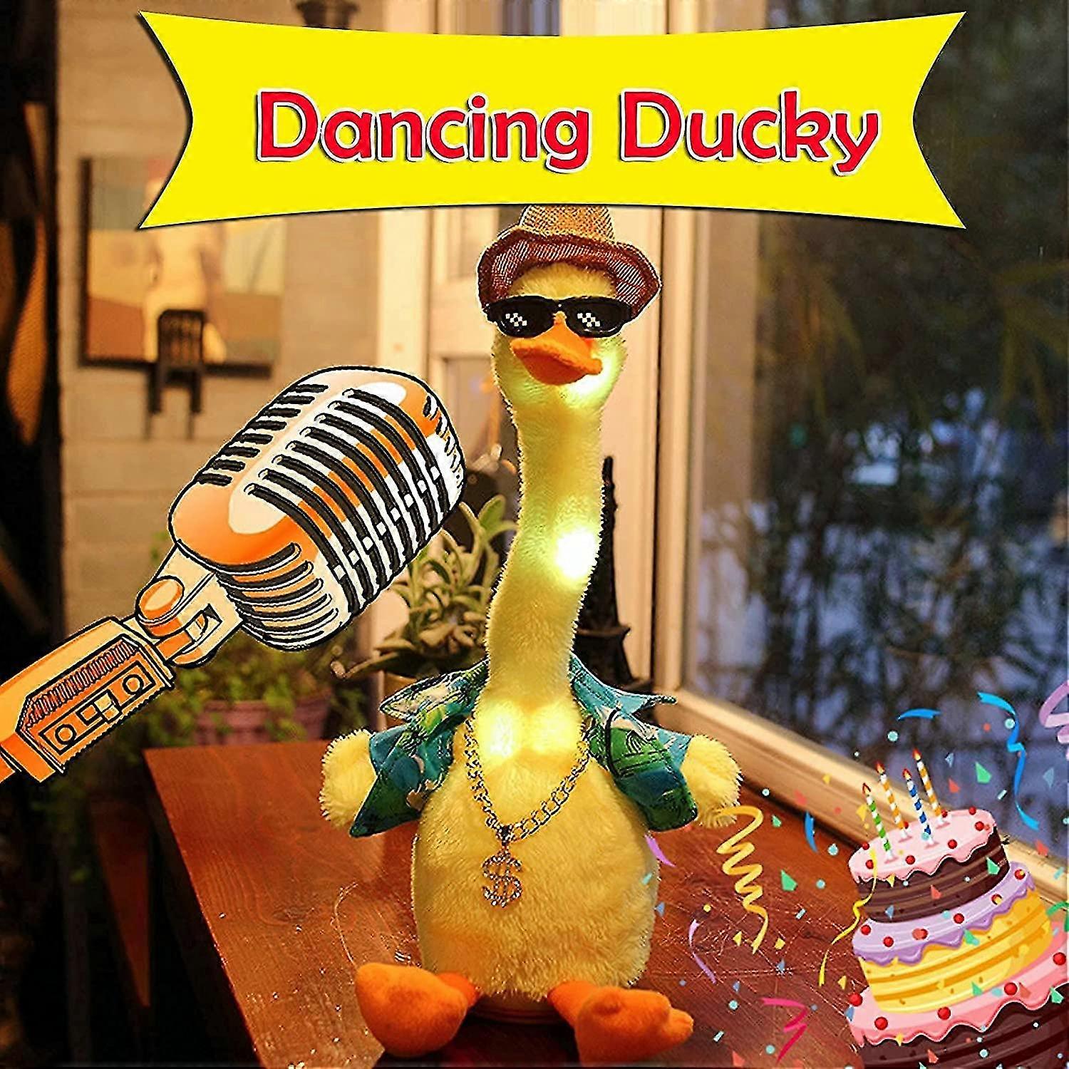 Dancing Singing Duck Plush Interactive Toy Recording Lighting Stuffed ...