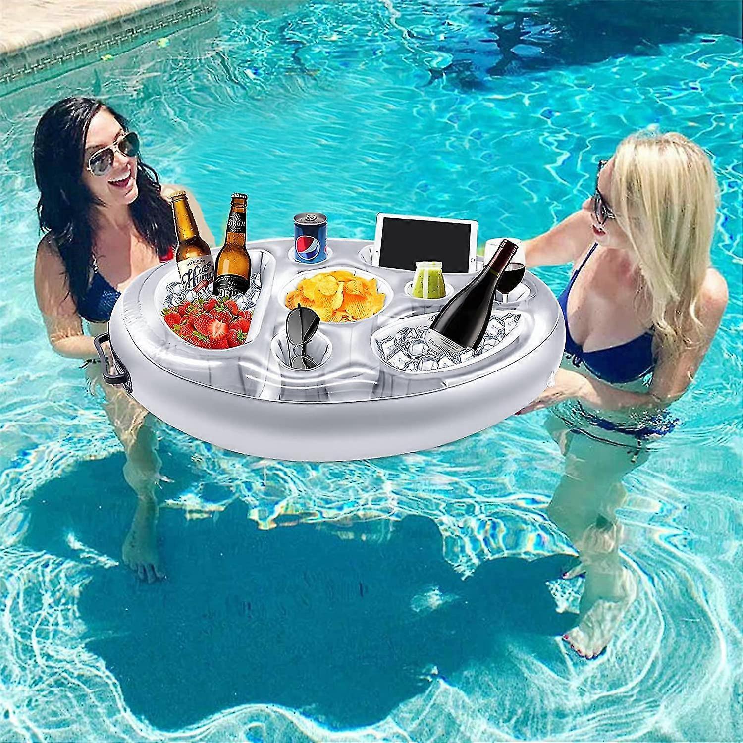 Inflatable Drink Holder, 8 Holes Floating Pool Bar, Drink Cup Holder ...