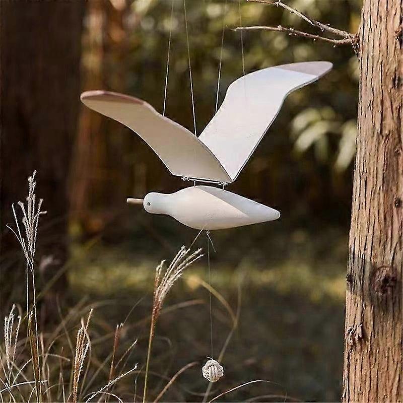 Soaring Seagulls Hanging Mobile Wing Wood Flying Seagull Decor Ceiling ...