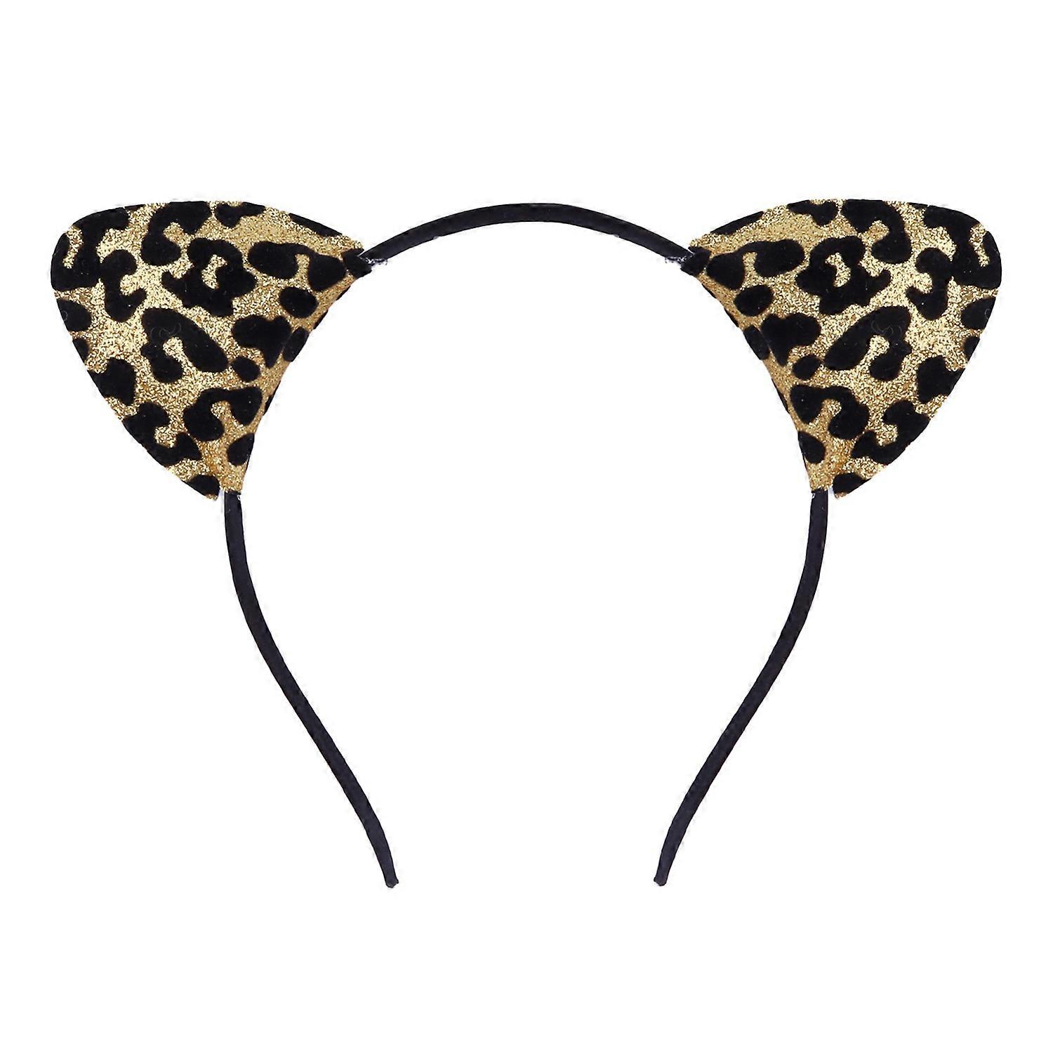Hair Hoop Leopard Print Cat Ear Decor Halloween Headband Soft ...