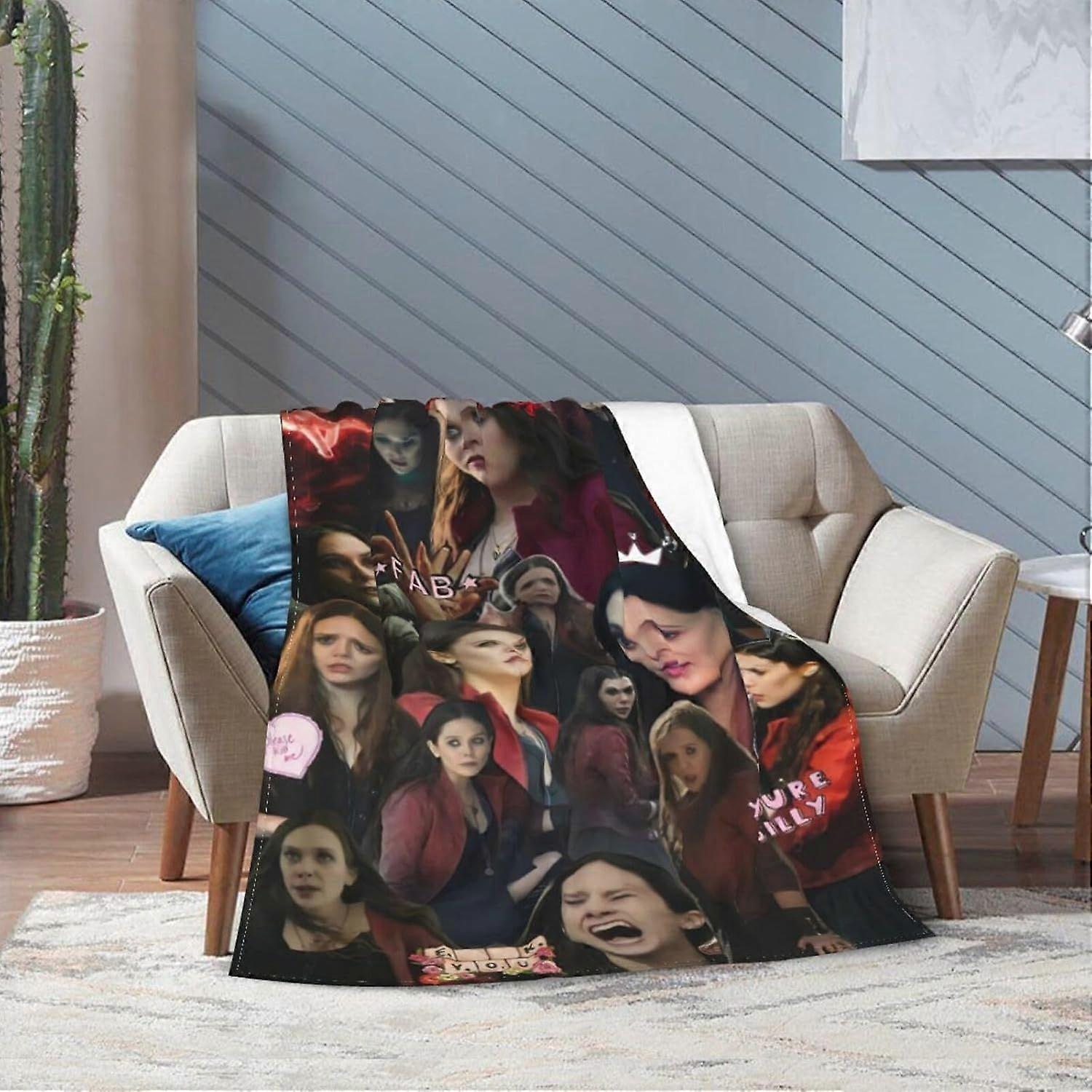 Elizabeth Olsen Soft Warm Flannel Blanket Perfect for Living Room, Bedroom, Picnic, Beach, Yoga ...