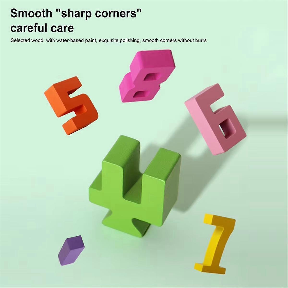 Number Stacking Blocks Wooden Building Blocks Toddler Toys Preschool ...