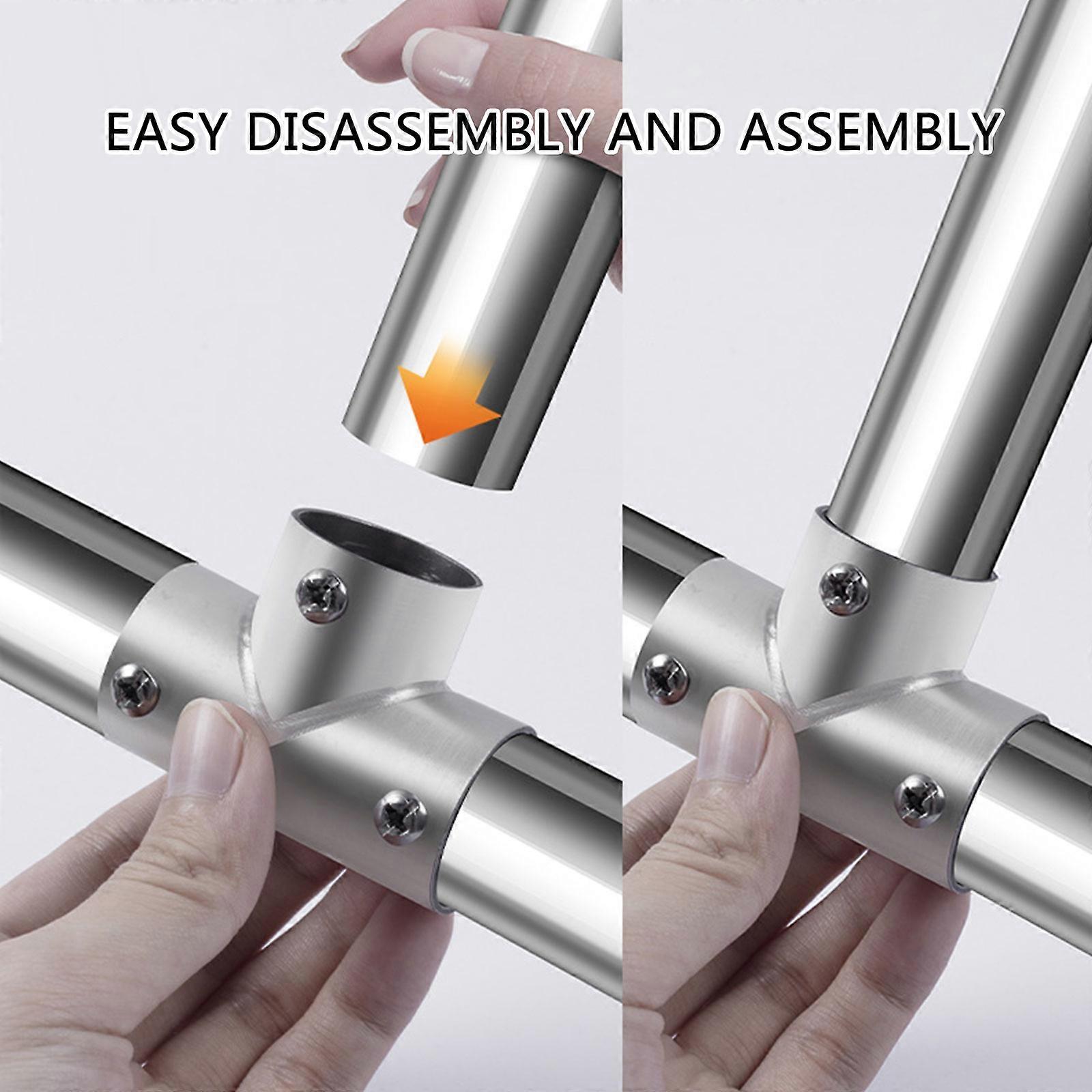 Upgrades Stainless Steel Handrail T Connectors set Metal Pipe Fittings ...