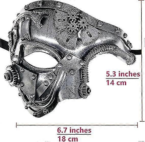 Steampunk Metal Cyborg Venetian Mask, Masquerade Mask For Halloween ...