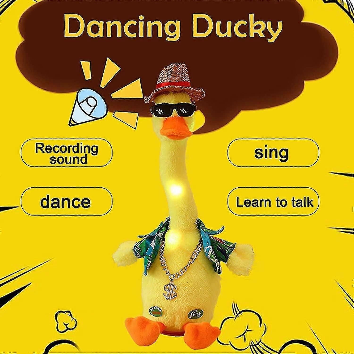 Dancing Singing Duck Plush Interactive Toy Recording Lighting Stuffed ...