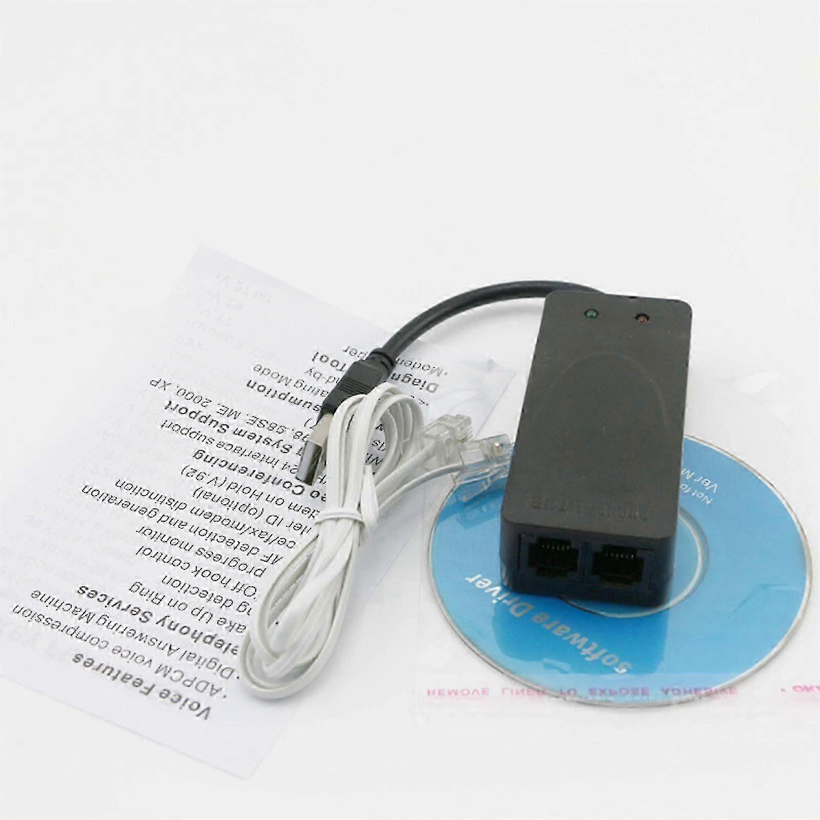 External USB 56K Dial-Up Fax Voice Data Modem with Dual RJ11 Ports for ...