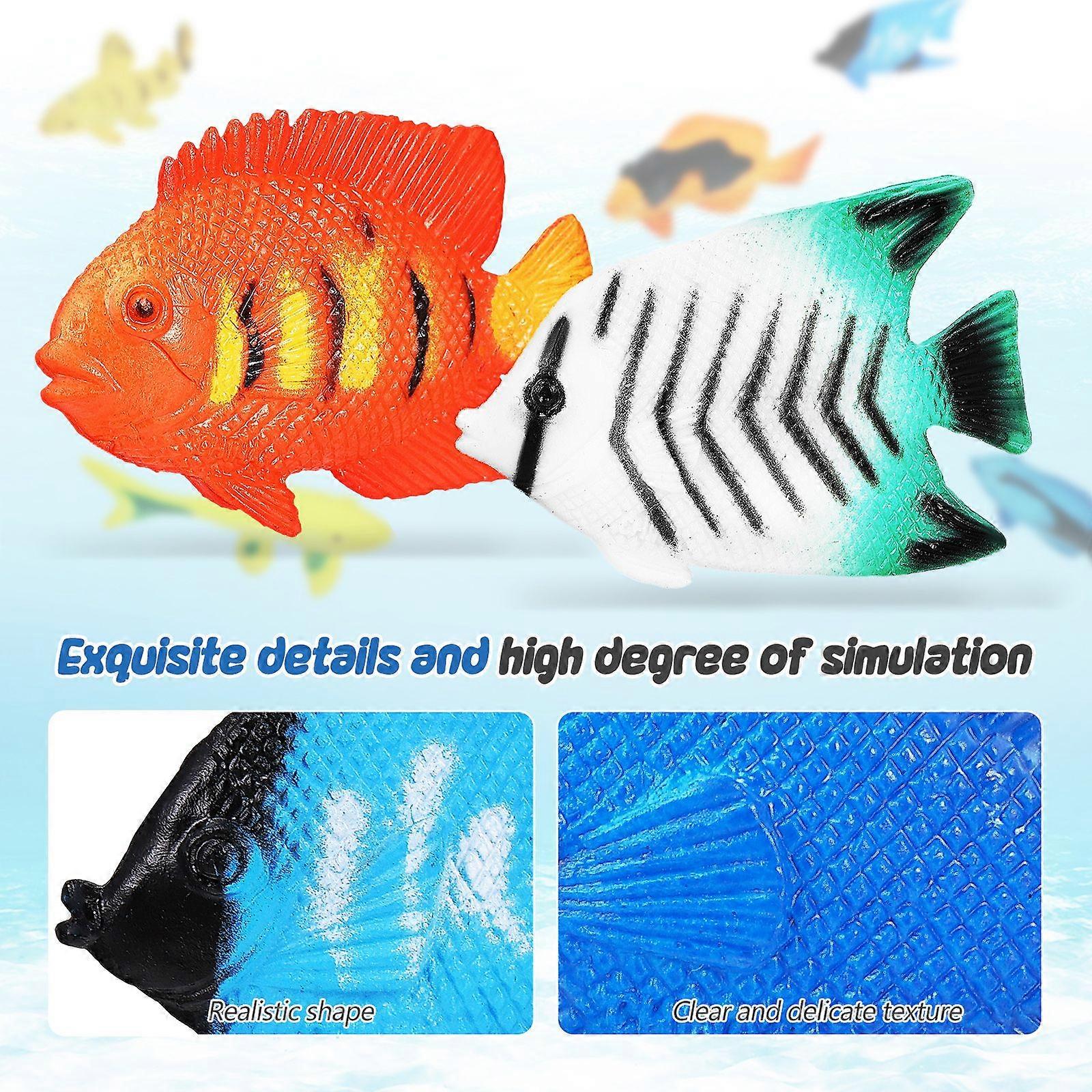 24 Pcs Tropical Fish Toys Vivid Plastic Fish Models Preschool ...