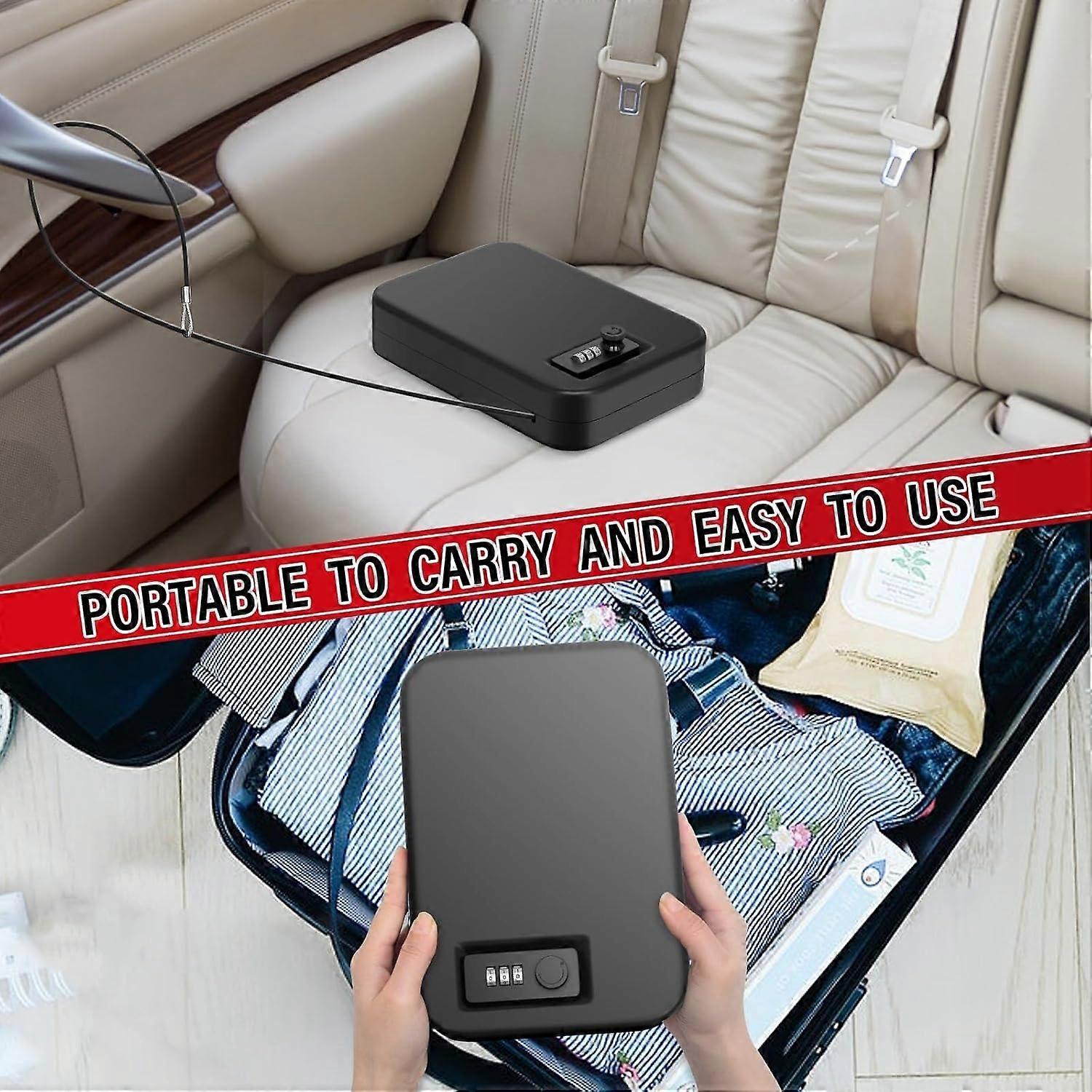 Weapon Safe Portable Pistol Safe, Solid Steel Construction, Small ...