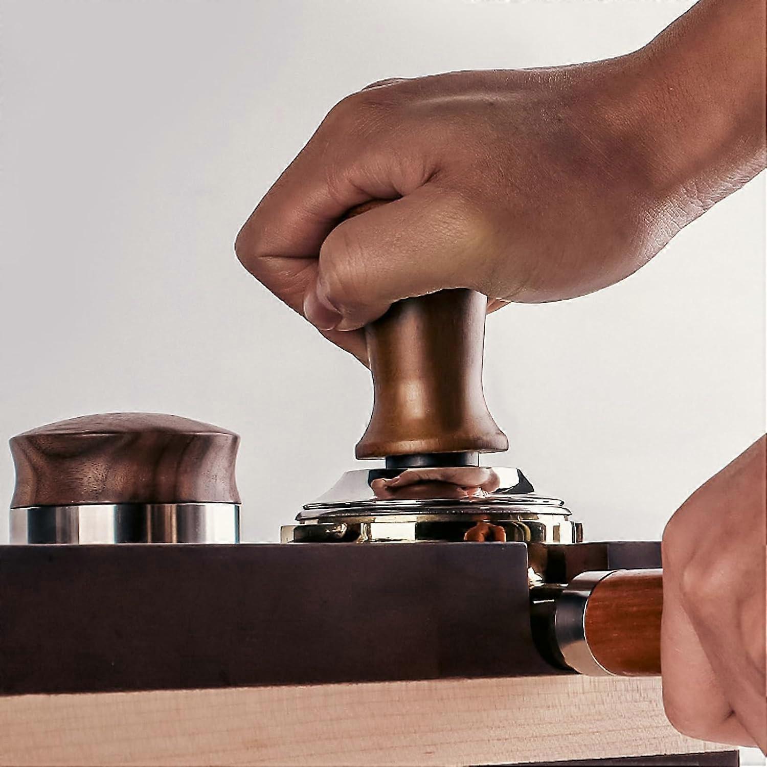 Espresso Tamper Beechwood Handle Stainless Steel Coffee Press Tool ...