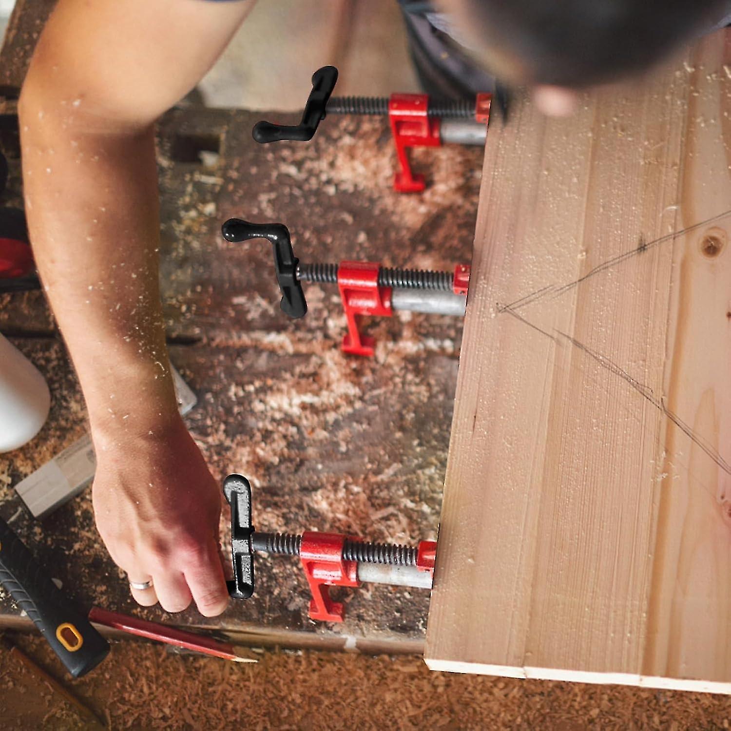 3/4 Pipe Clamps Woodworking Set, 1 Set Heavy Duty Wood Pipe Clamps ...