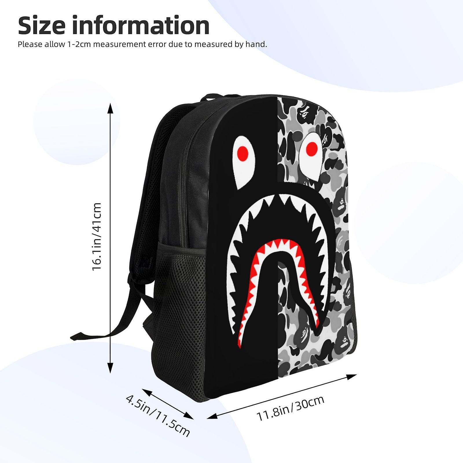 Bape Shark Camo Kids Backpack School Bags Book Bags Travel Bag For Boys ...