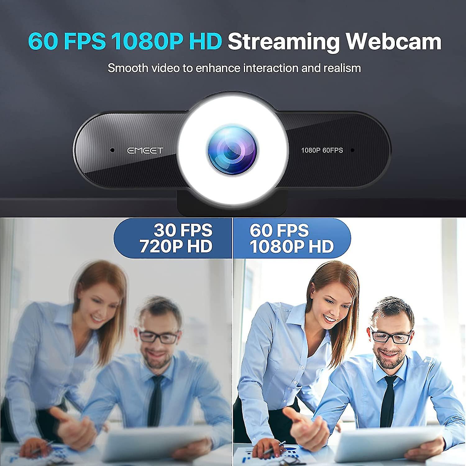 Webcam 1080P 60FPS Srteaming Web Camera EMEET C970L with Microphone ...