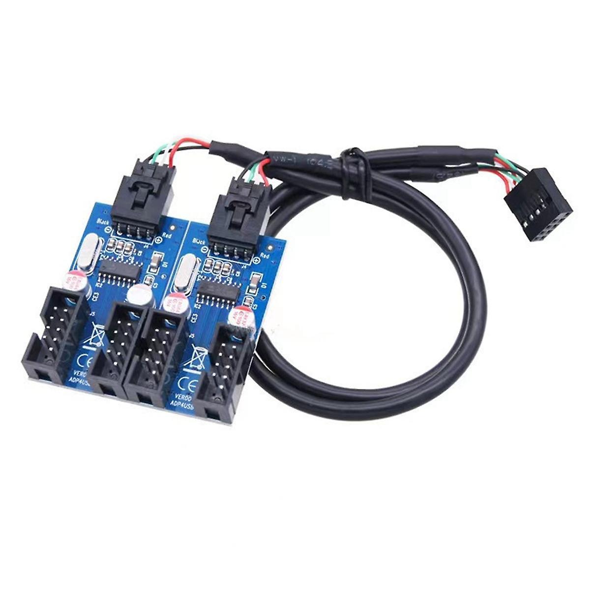 1 in 4 Adapter Cable Motherboard 9pin Connector Usb Pin Plug and Play ...