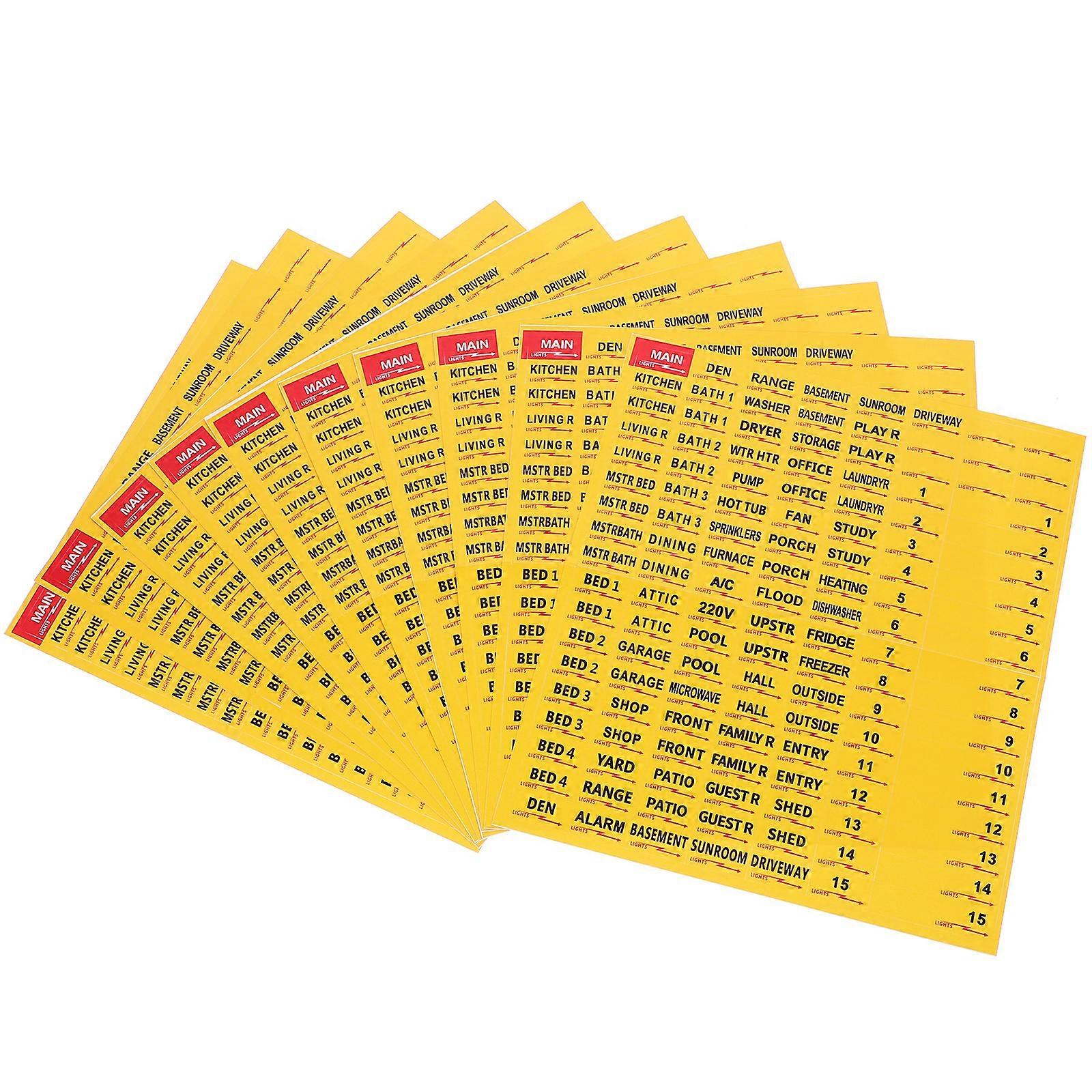 10 Sheets Breaker Box Labels Circuit Breaker Labels Circuit Breaker ...