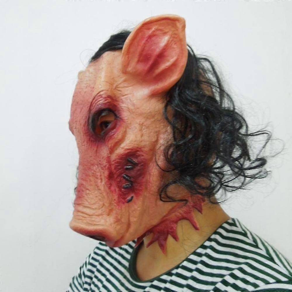 Halloween Scary Saw Pig Head Mask Cosplay Party Horrible Animal Masks ...