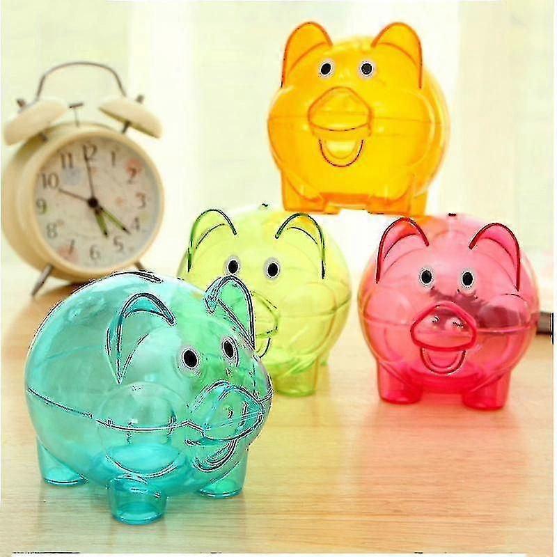 Transparent Plastic Coins Savings Box Piggy Shape Money Box Piggy Bank ...