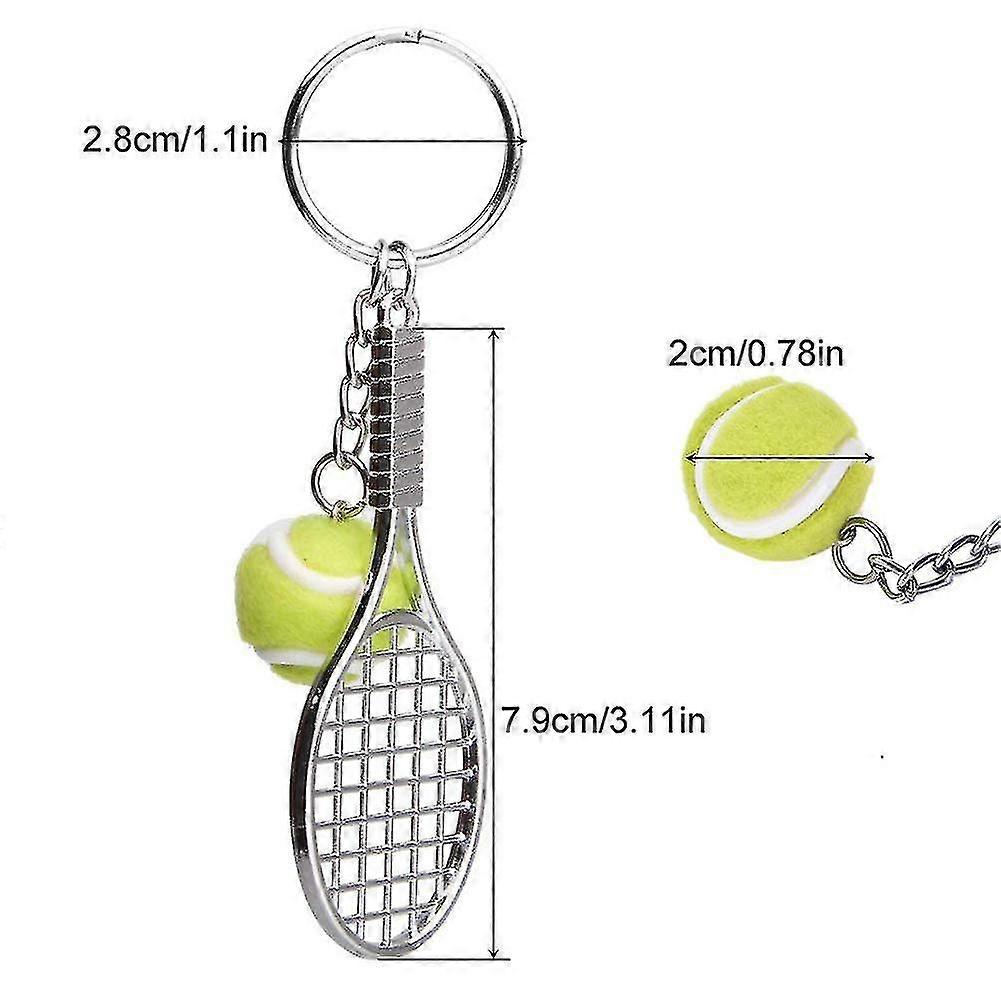 Key Ring Metal Tennis Racket Key Ring Tennis Ball 2 Pieces | Fruugo UK