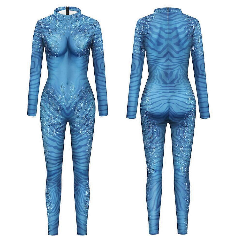 Movie Avatar The Way Of Water Alien Cosplay 3d Jumpsuit Women Men ...