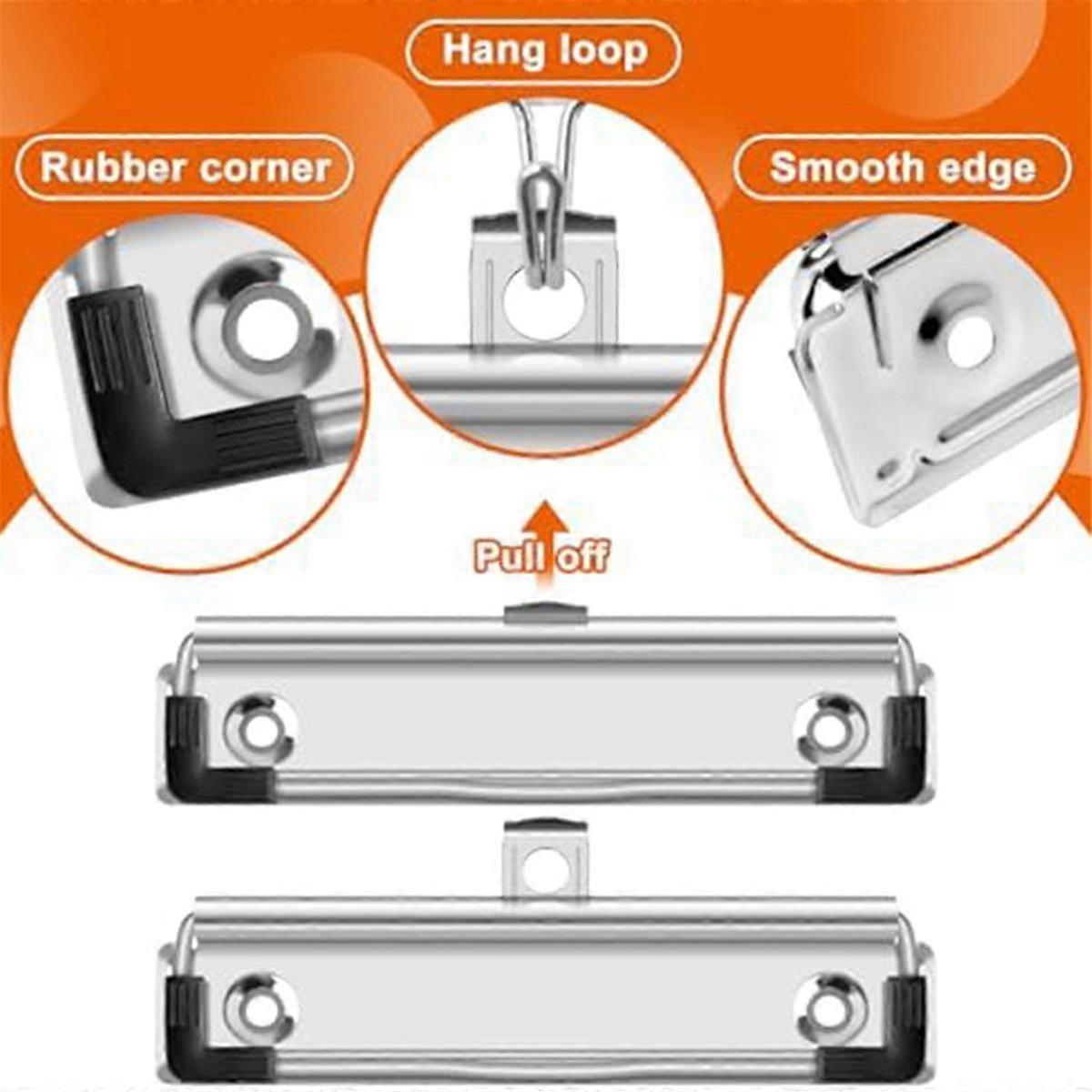 Pack of 20 Clipboard Clips 12cm Fittable Metal Cardboard Clip Hooks for ...