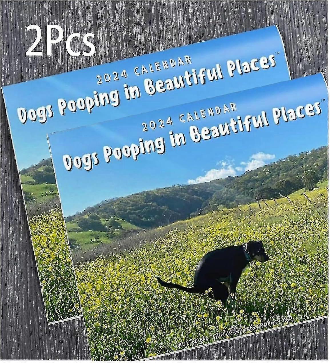 2024 Calendar Dogs Pooping In Beautiful Places - Funny Wall Art Gag ...