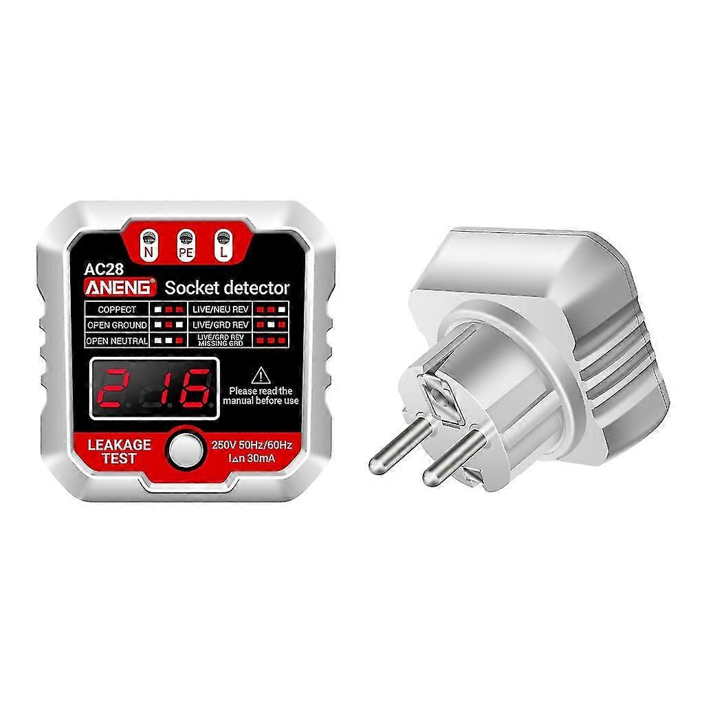 Eu-/uk Socket Tester Outlet Tester Automatic Electric Circuit Polarity ...