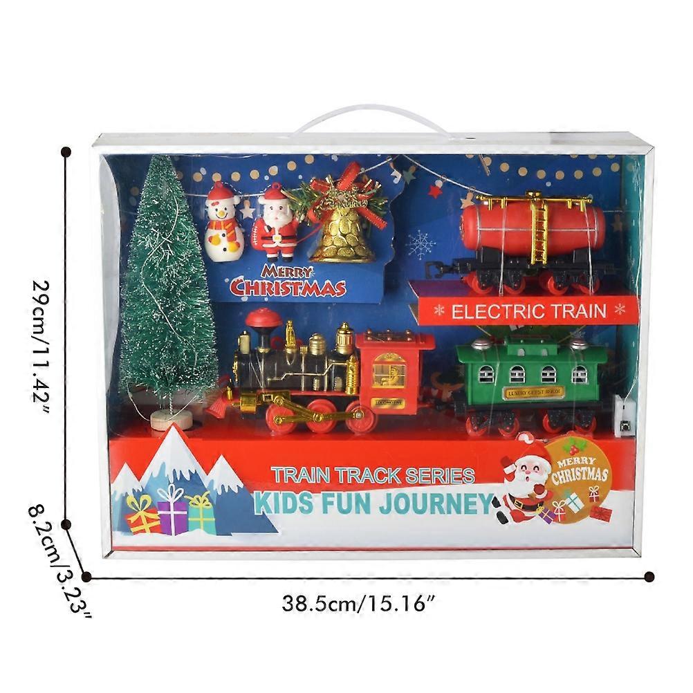 Christmas Train Set Electric Train with Lights and Music Railway Tracks ...