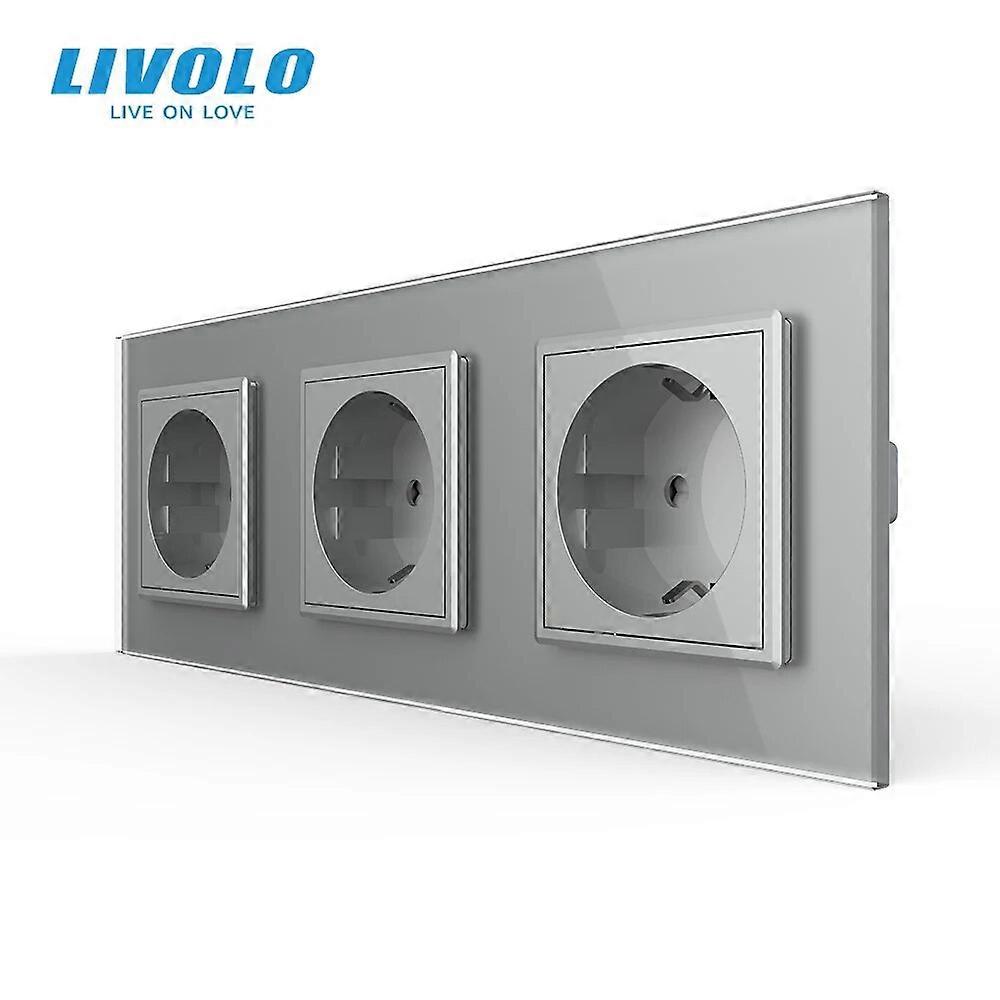 Livolo New EU Standard Power Socket, White Crystal Glass Outlet Panel ...