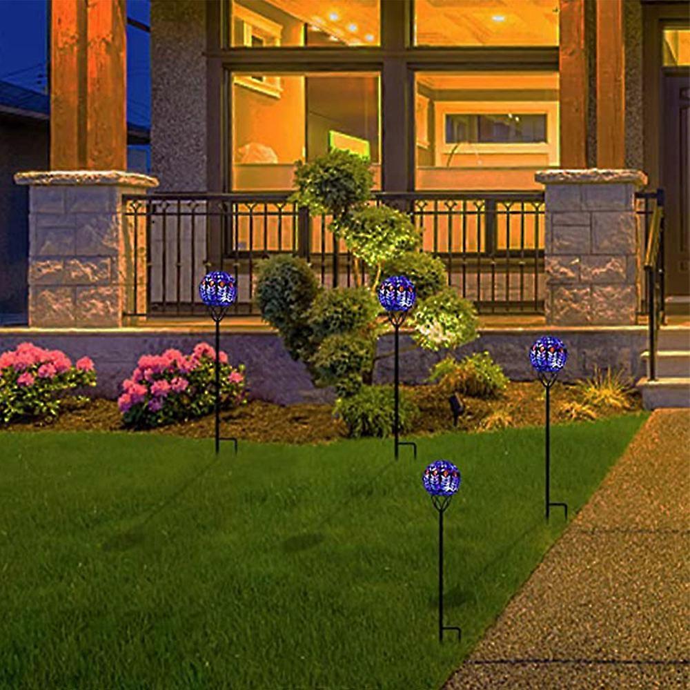 Mosaic Solar Garden Light Glass Ball LED Path Pile Light for Landscape ...