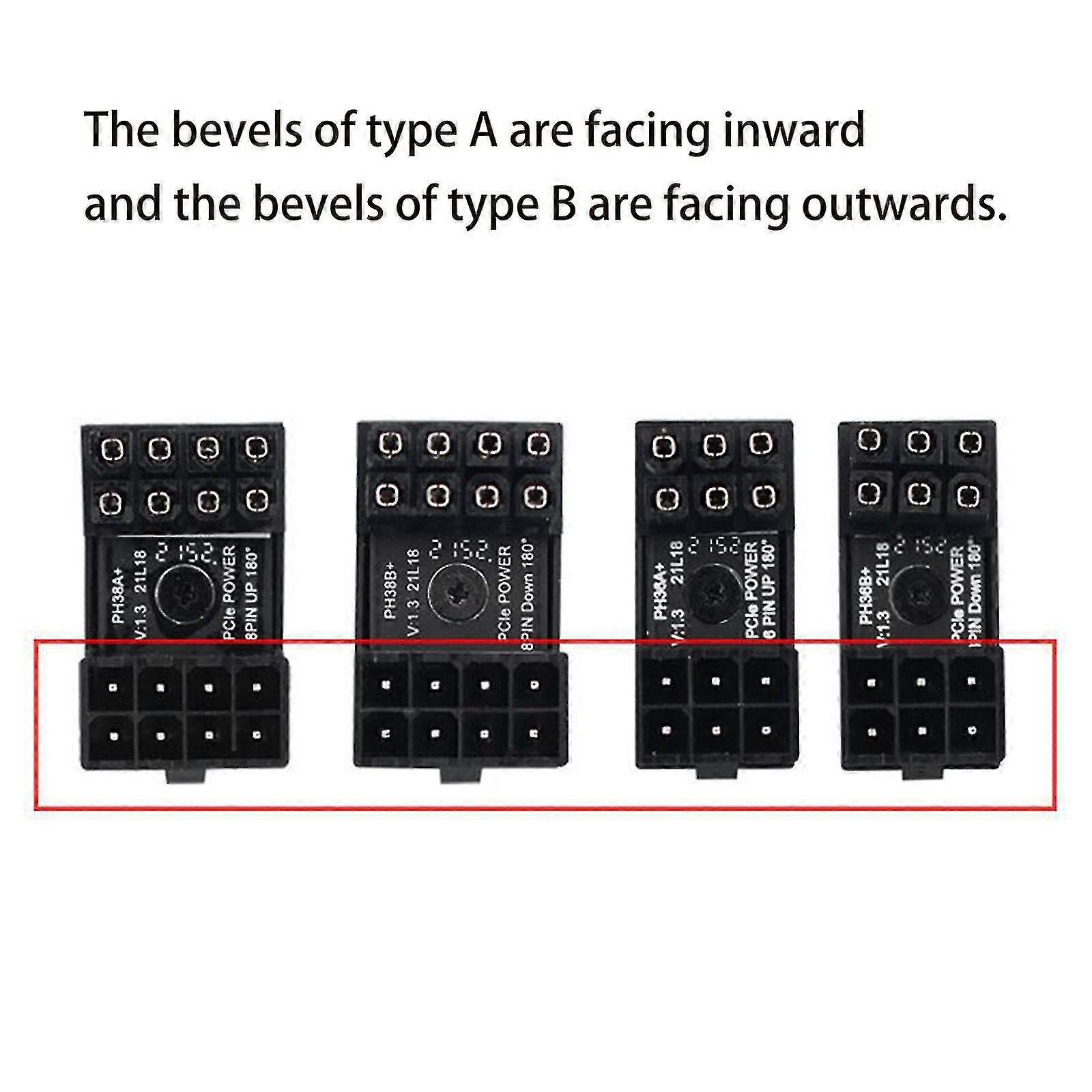 Atx 8pin 6pin Male 180 Degree Angled To 8 Pin 6 Pin Female Power Jack ...