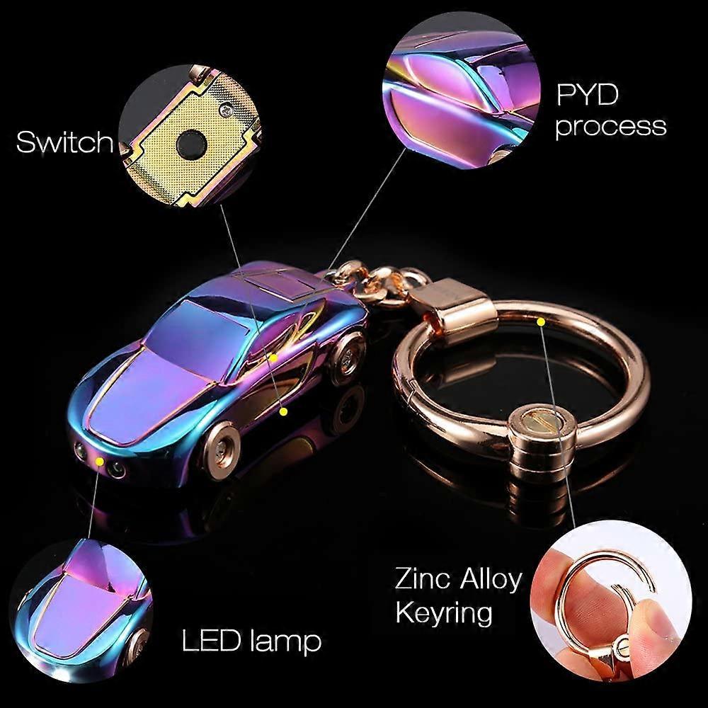Creative Key Chain Car Keychain Flashlight with 2 Modes LED Lights 2 in ...