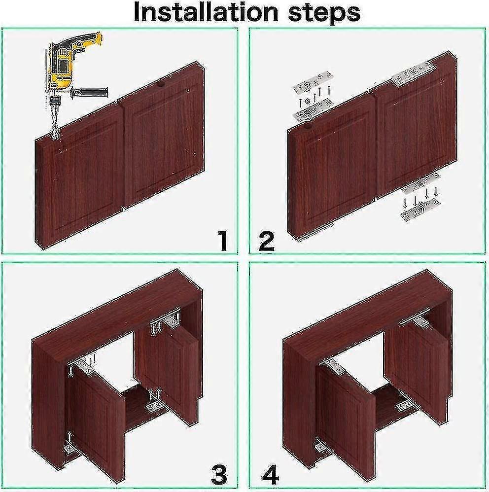 4pcs Stainless Steel Pivot Hinges, 360 Degree Concealed Door Pivot ...