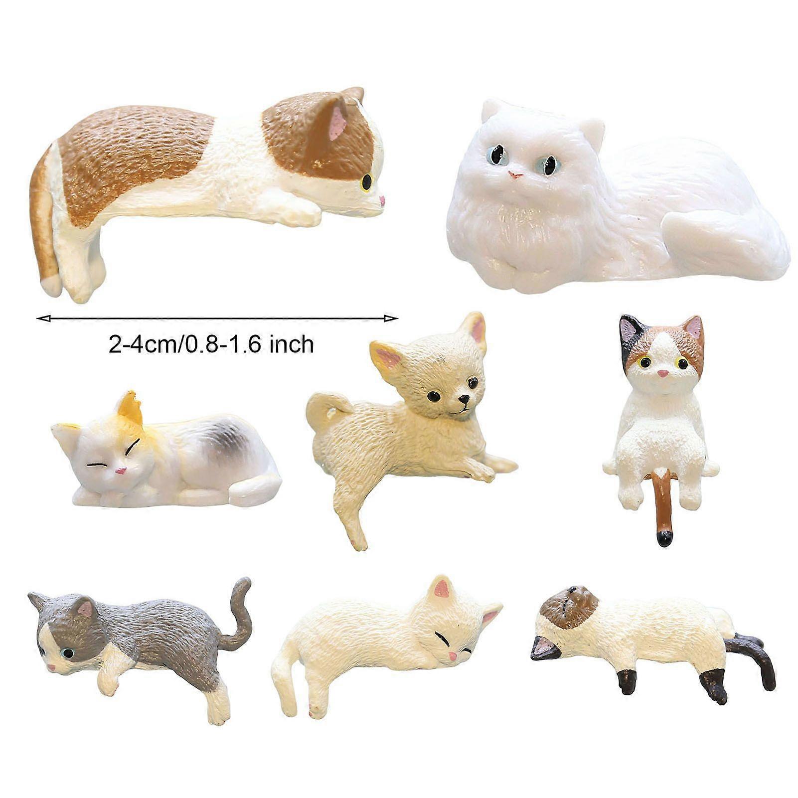 Mini Cat Figurine Collectible Kitten Ornament Cake Topper Tabletop ...