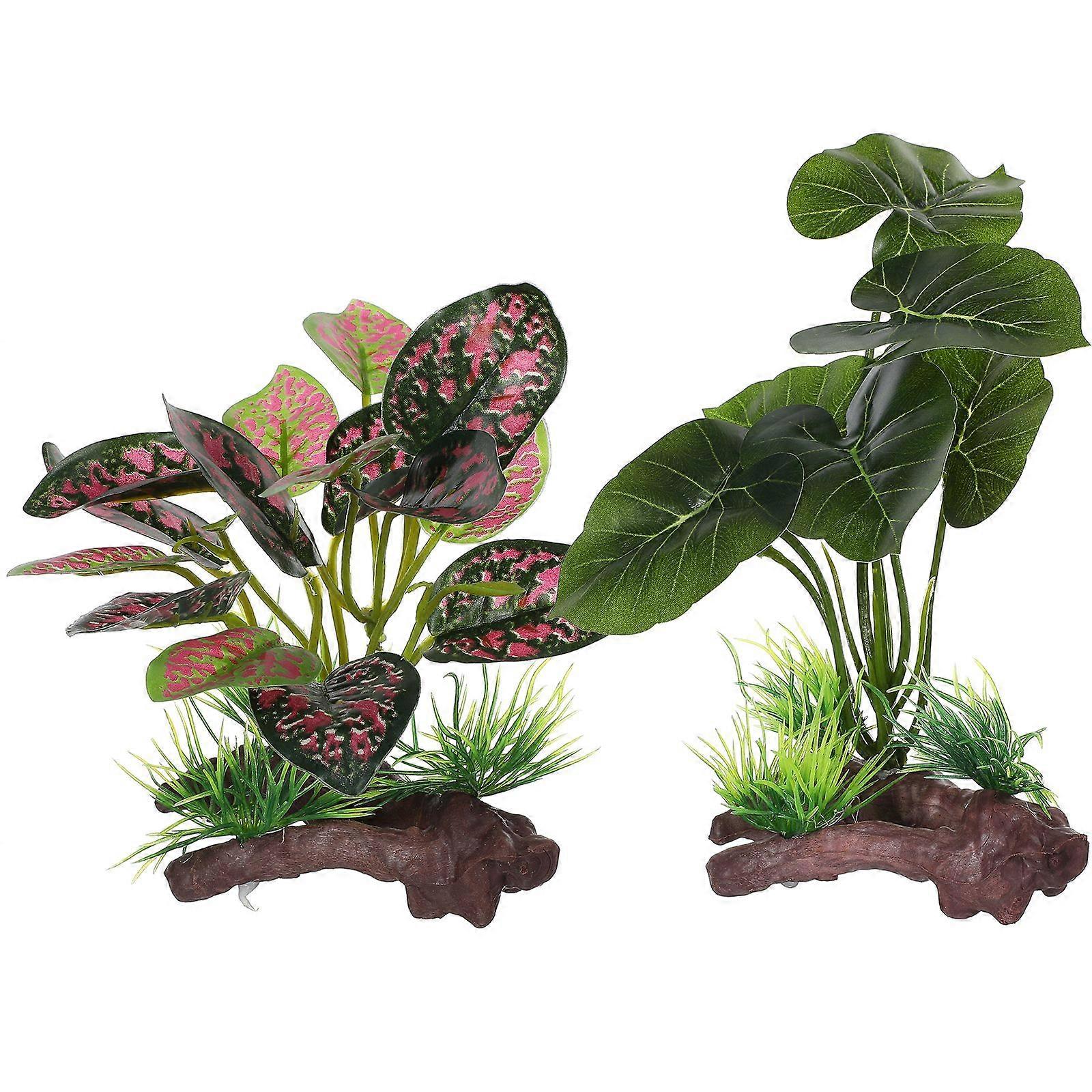 2pcs Artificial Aquarium Plants Faux Water Plants Fish Tank Plants ...